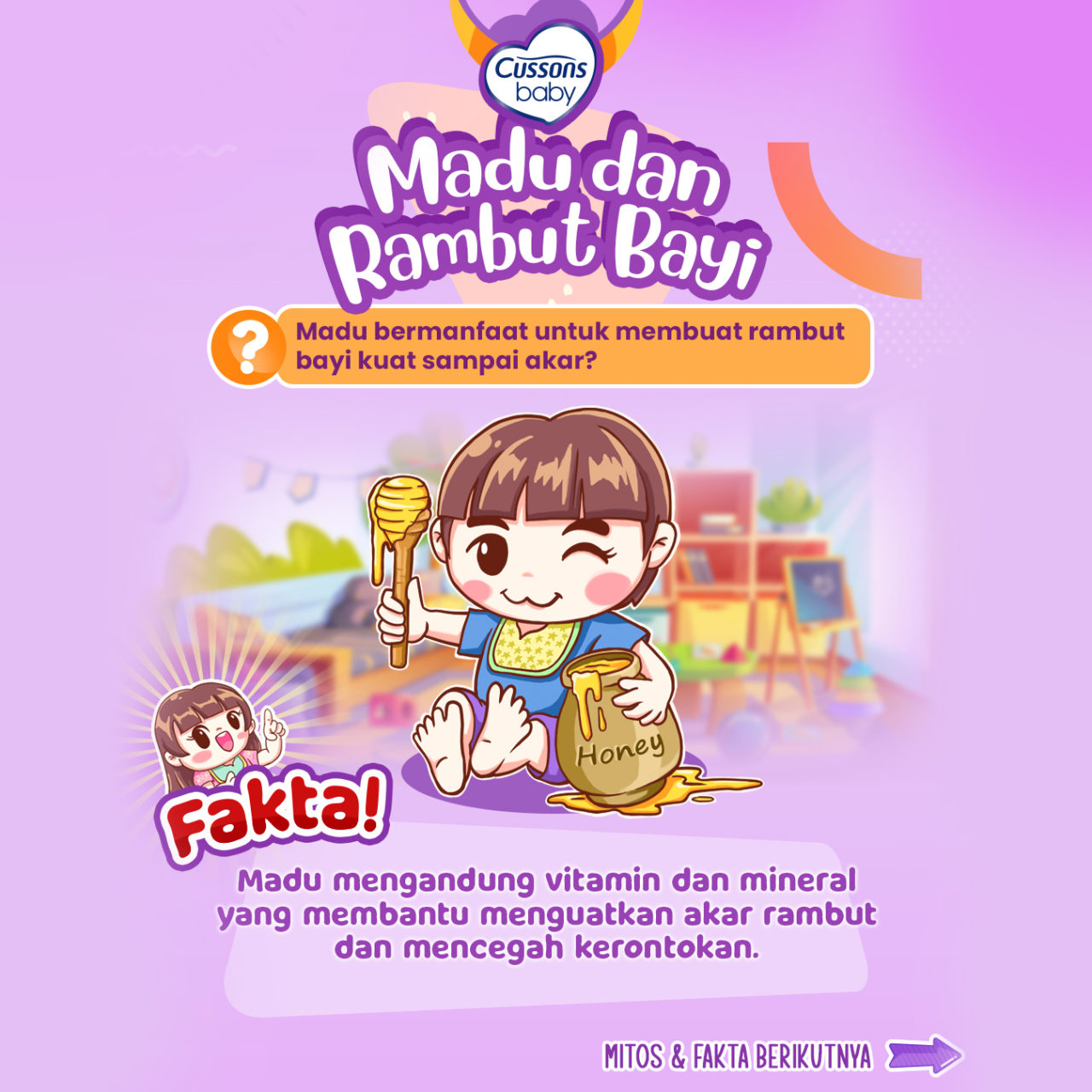 Infografik: Fakta & Mitos Perawatan Rambut Bayi - Cussons Baby