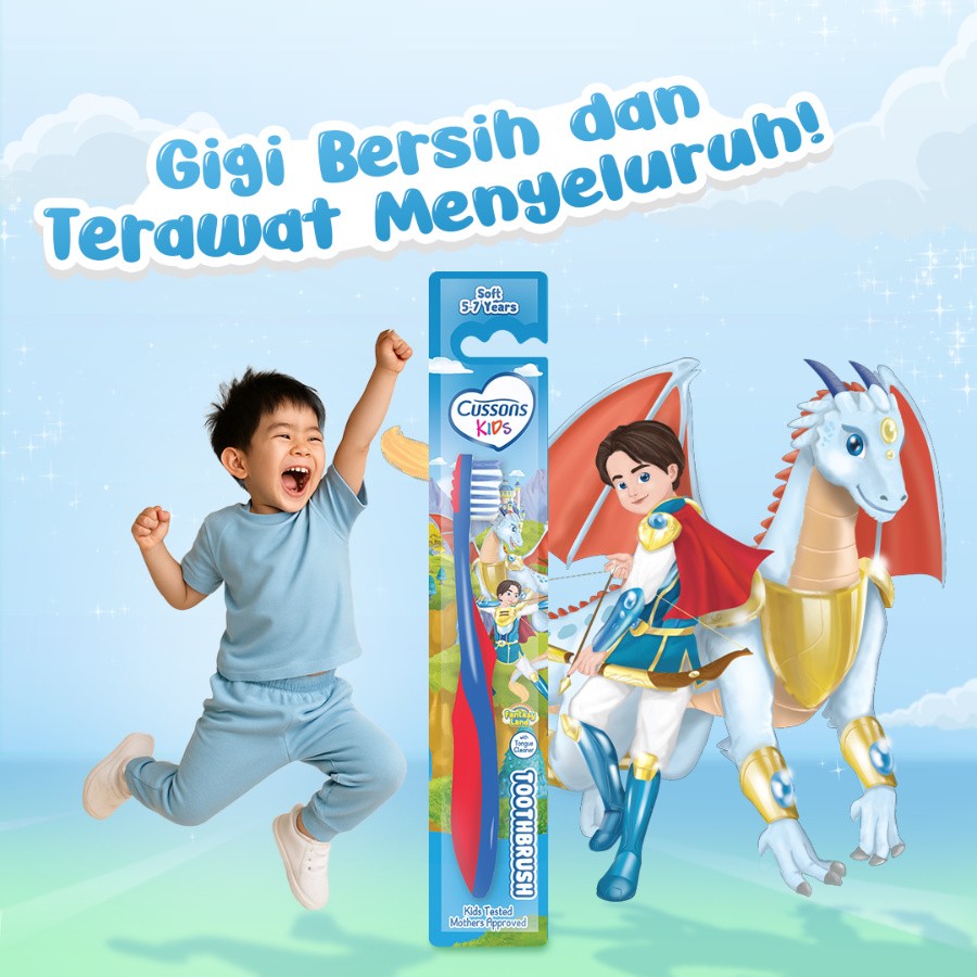 Cussons Kids Toothbrush Dragon Blue - Cussons Baby Indonesia