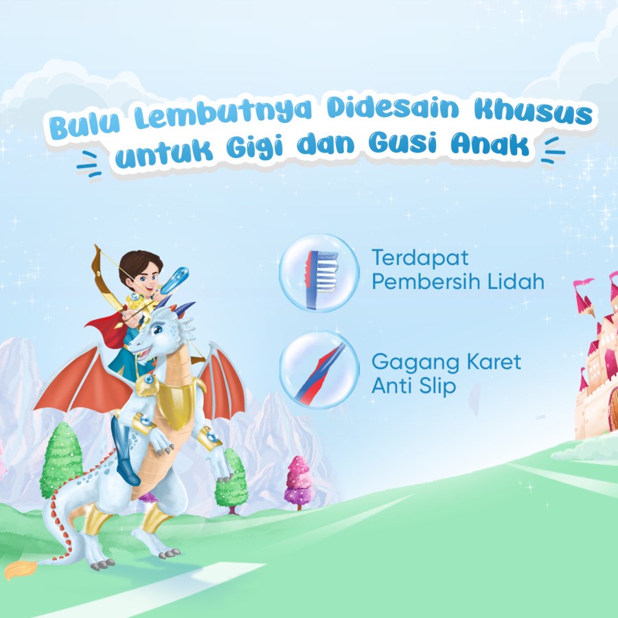 Cussons Kids Toothbrush Dragon Blue - Cussons Baby Indonesia